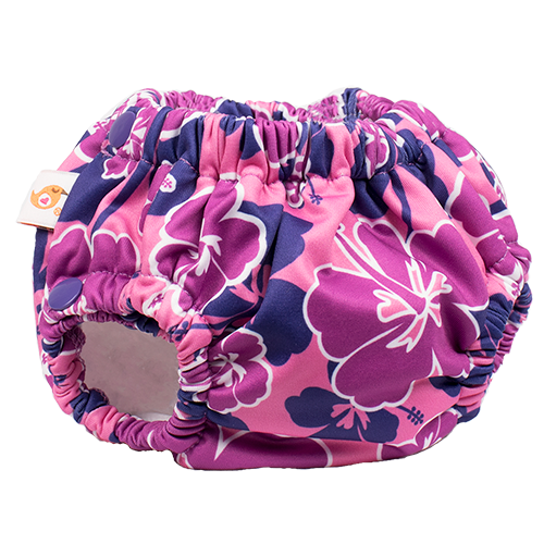 Smart Bottoms' Lil' Swimmers Reusable Swim Diaper - Pink Hibiscus